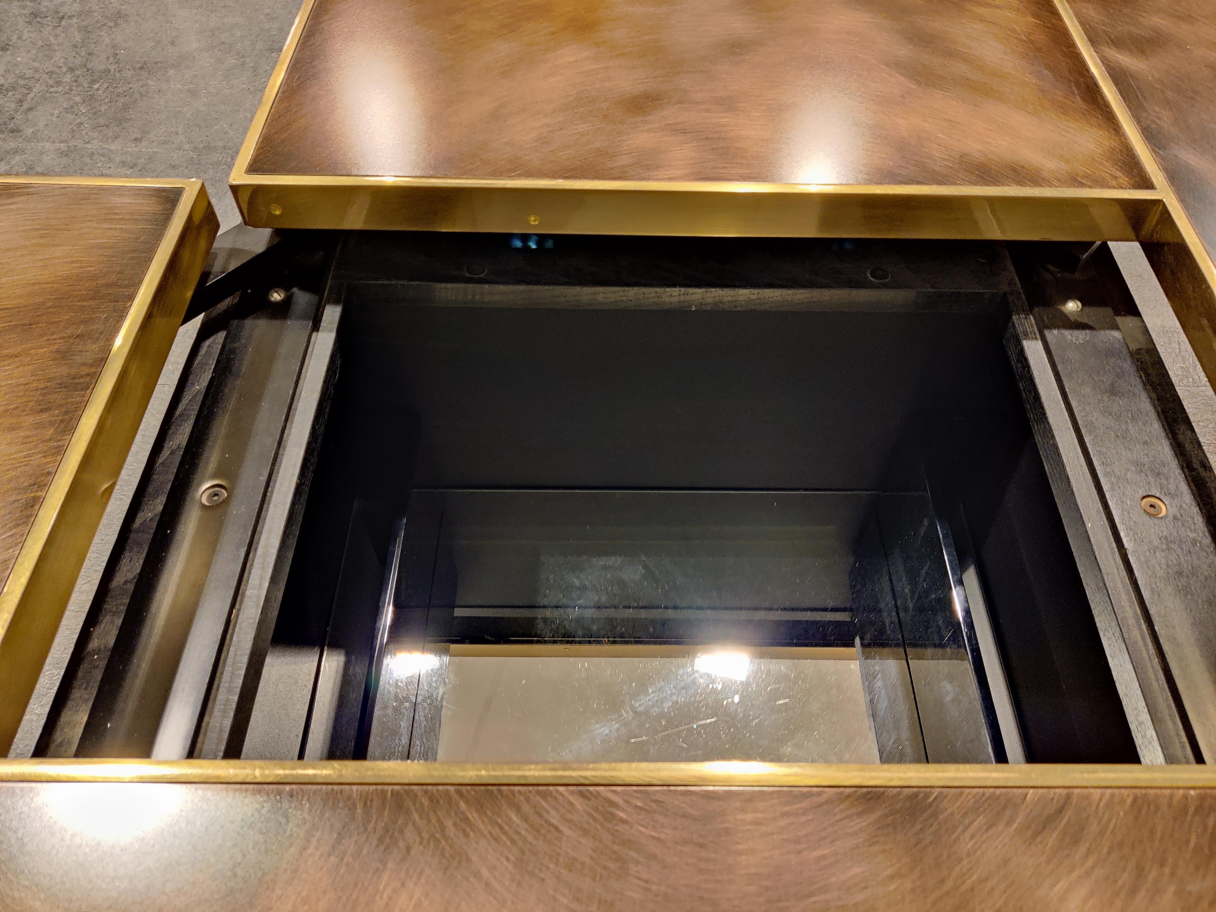 Hidden Bar Coffee Table by Willy Rizzo, 1970s at 1stDibs