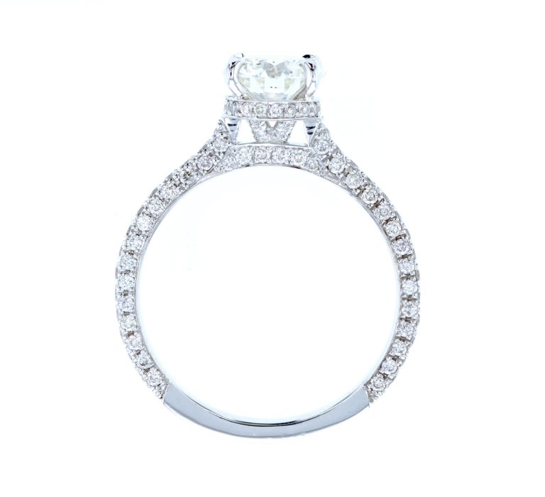 Hidden Halo Round Diamond Engagement Ring 'Certified' Platinum Diamond ...