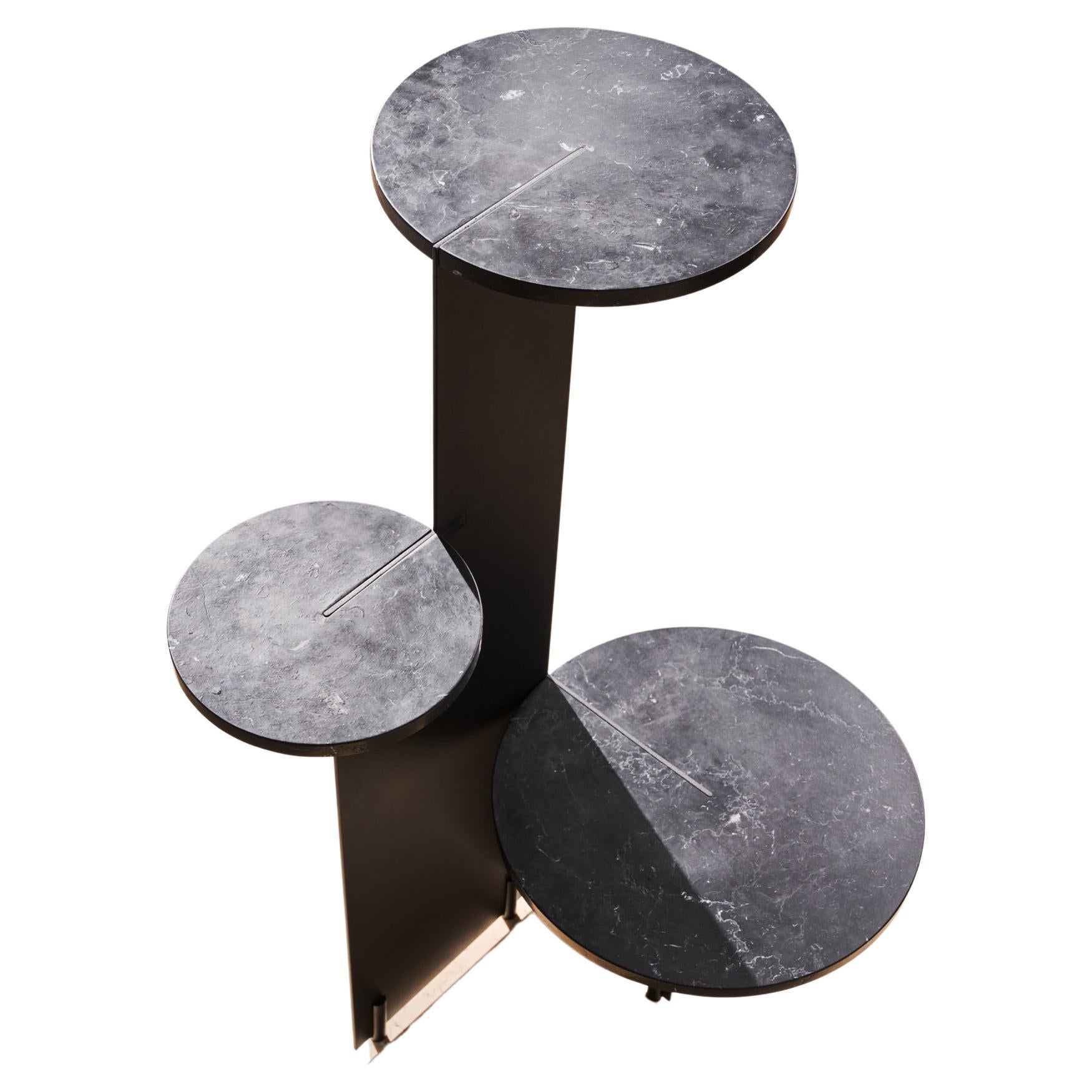 Hidde's Side Table- 39 "Thirtynine". Powdercoat and Basque Marble, H ...