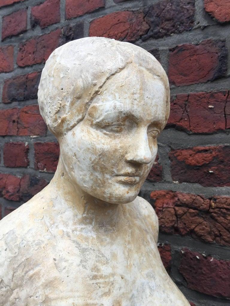 High Art Deco Plaster Statue, circa 1930-1950 For Sale at 1stDibs