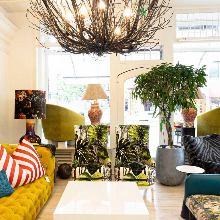 High Back Accent Chair with Button Detail For Sale at 1stDibs