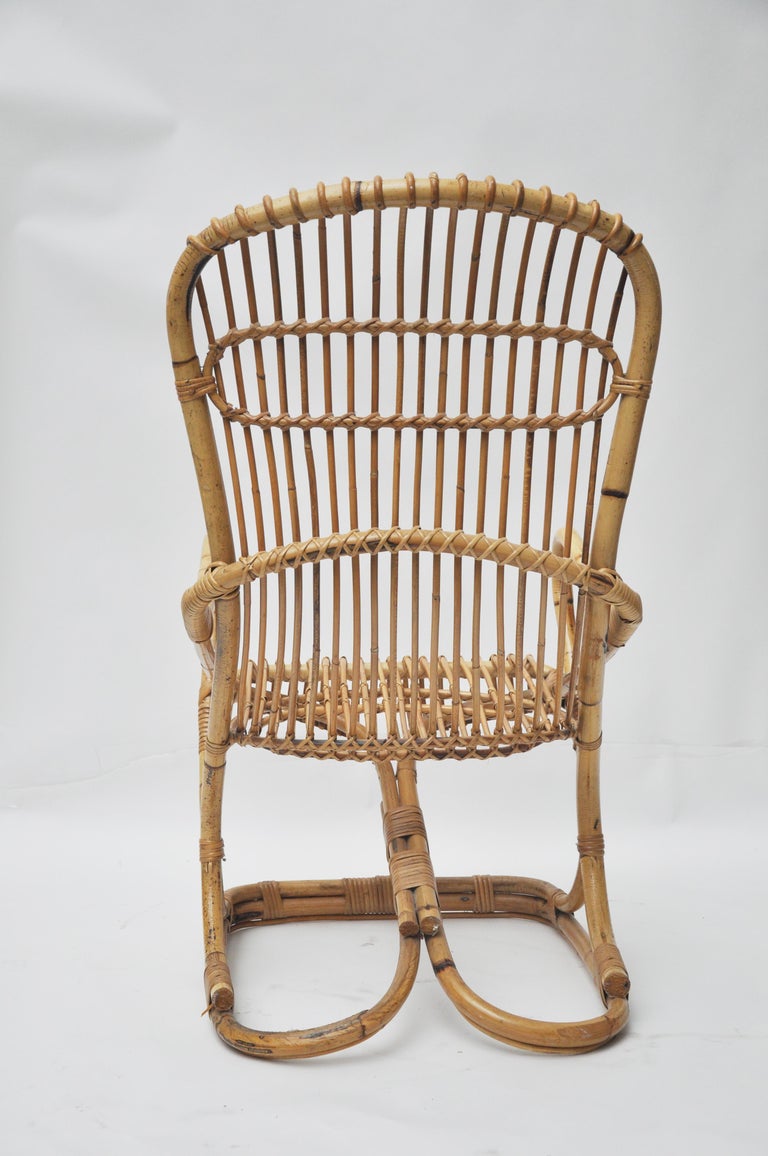 High Back Bamboo Chair For Sale at 1stDibs