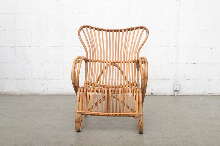 High Back Bamboo Lounge Chair at 1stDibs | bamboo high back chair, high ...