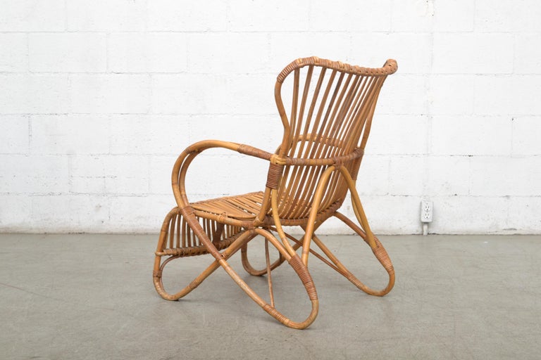 High Back Bamboo Lounge Chair at 1stDibs | bamboo high back chair, high ...