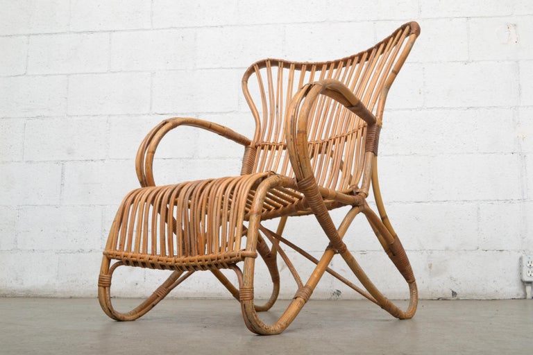 High Back Bamboo Lounge Chair at 1stDibs | bamboo high back chair, high ...
