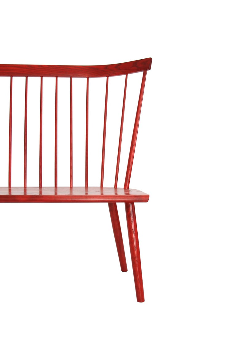 High-Back Colt Settee in Bayetta Red Stain on Ash by O&G Studio For ...