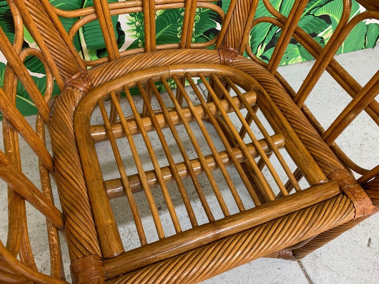 High Back Twisted Rattan Dining Chairs For Sale at 1stDibs