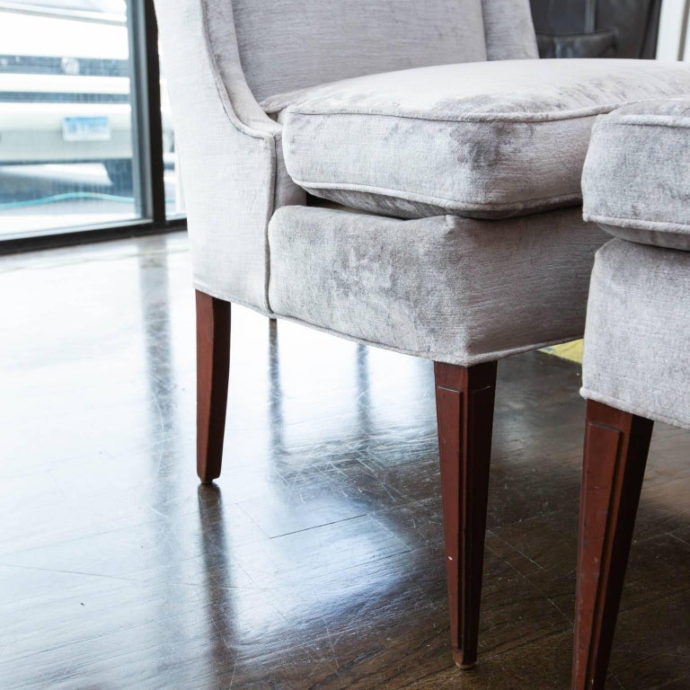 High Backed Hostess Chairs in Grey Velvet at 1stDibs | high back ...