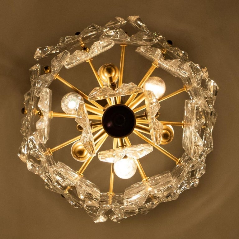 High-End J.T. Kalmar 'Palazzo' Wall Light Fixture, Gilt Brass and Glass ...