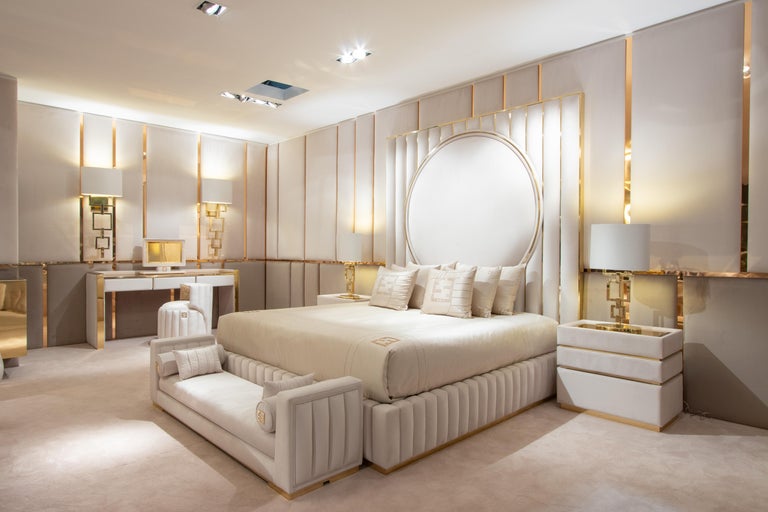 High End Velvet Modern Bed Set, Signature For Sale at 1stDibs