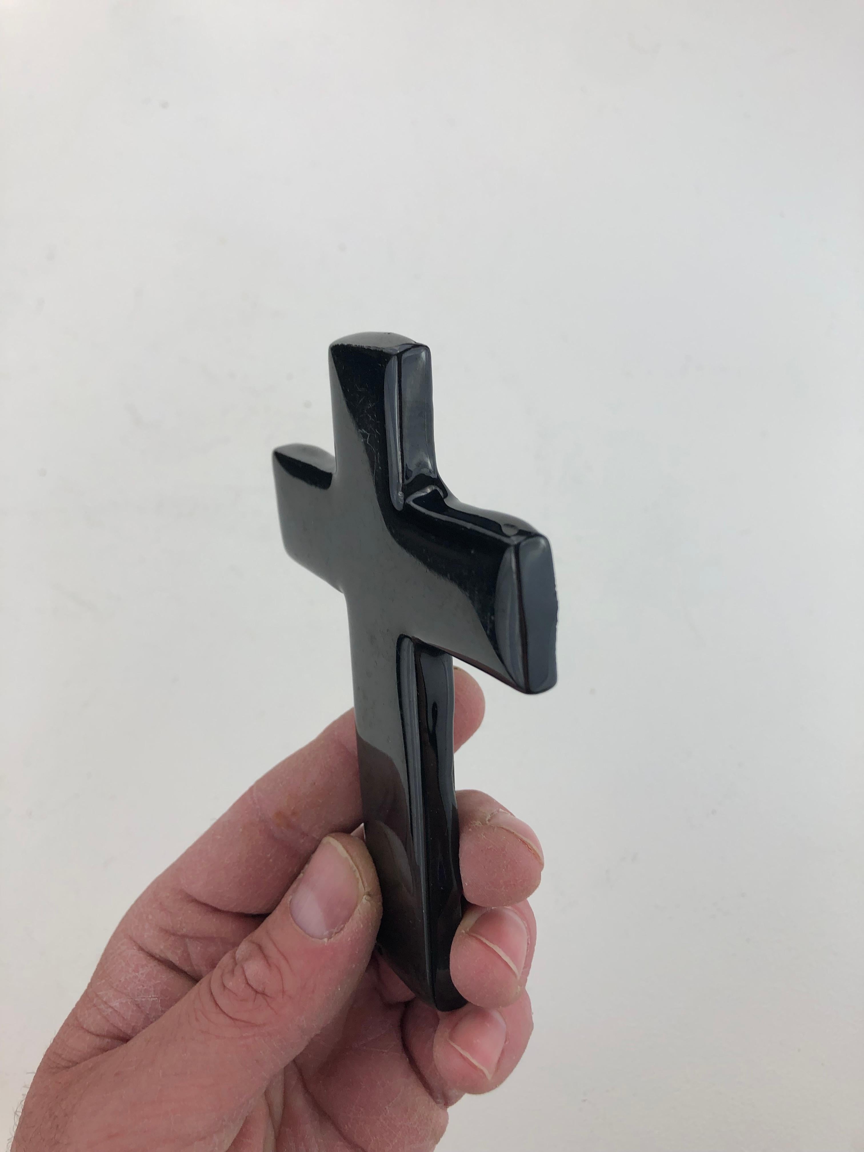 High Gloss Black Ceramic Cross, Minimalist Religious Wall Decoration ...