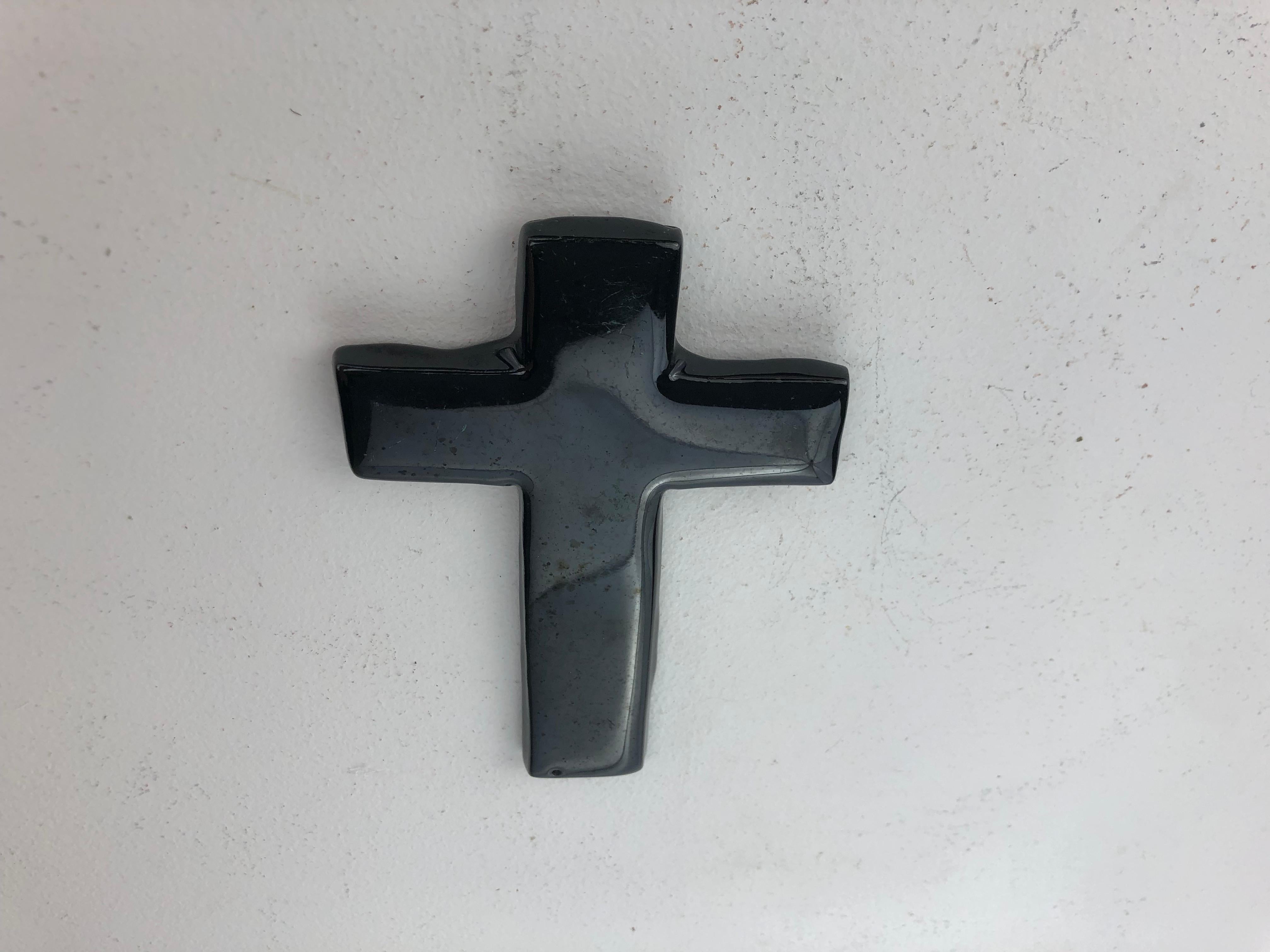 High Gloss Black Ceramic Cross, Minimalist Religious Wall Decoration ...