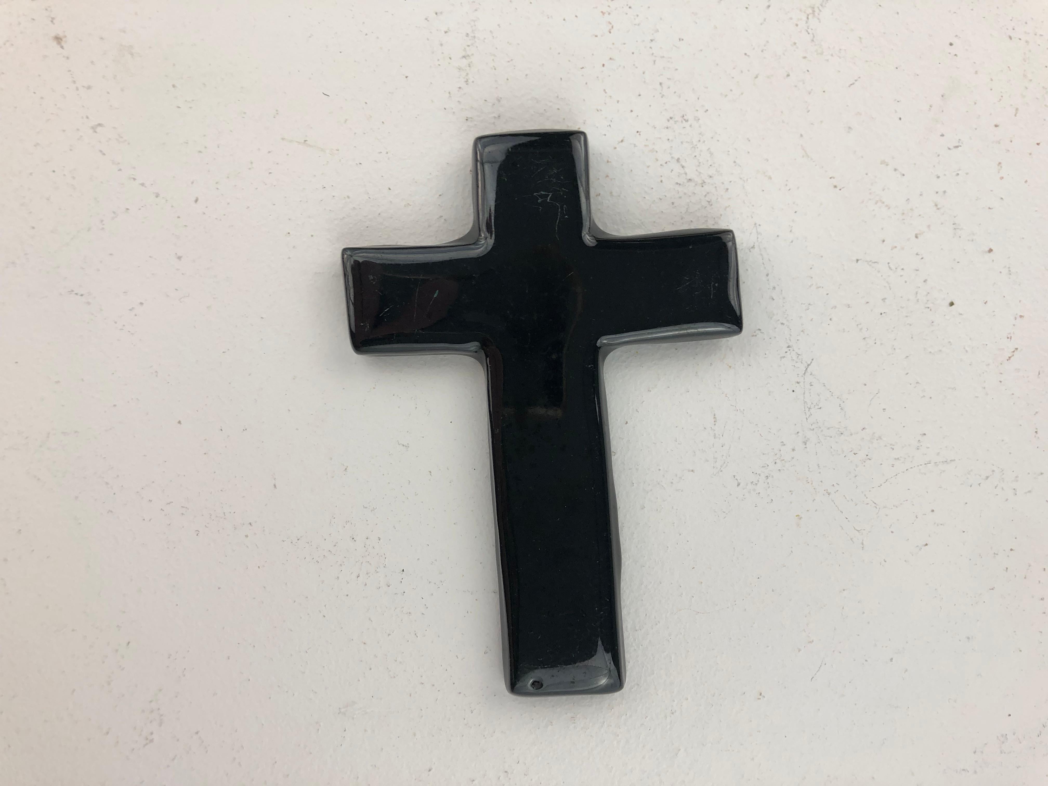High Gloss Black Ceramic Cross, Minimalist Religious Wall Decoration ...