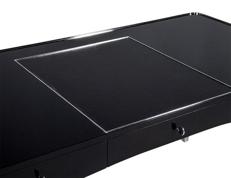 High Gloss Black Lacquer One Fifth Paris Office Writing Desk by Ralph ...