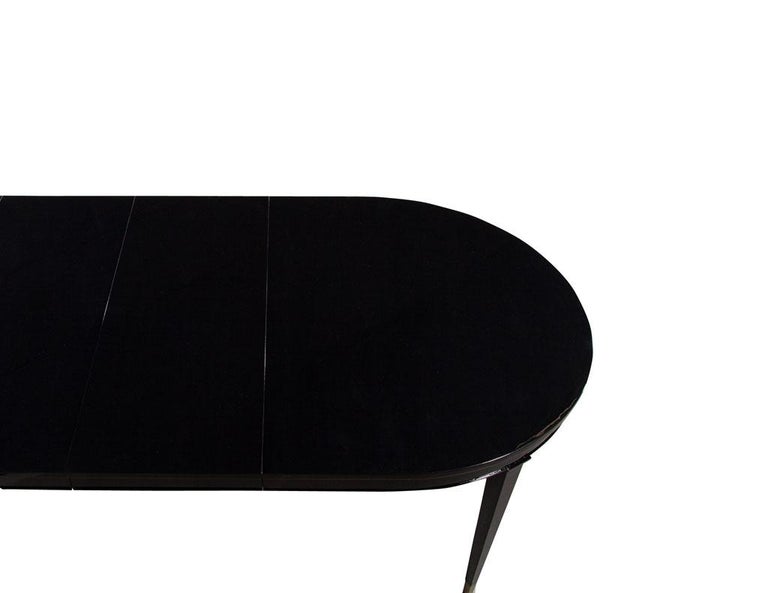 High Gloss Black Lacquered Mahogany Dining Table For Sale at 1stDibs