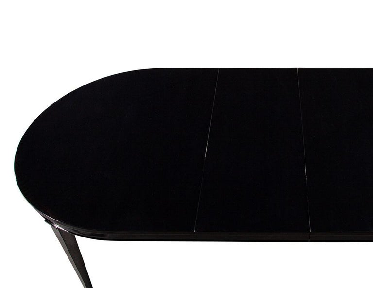 High Gloss Black Lacquered Mahogany Dining Table For Sale at 1stDibs
