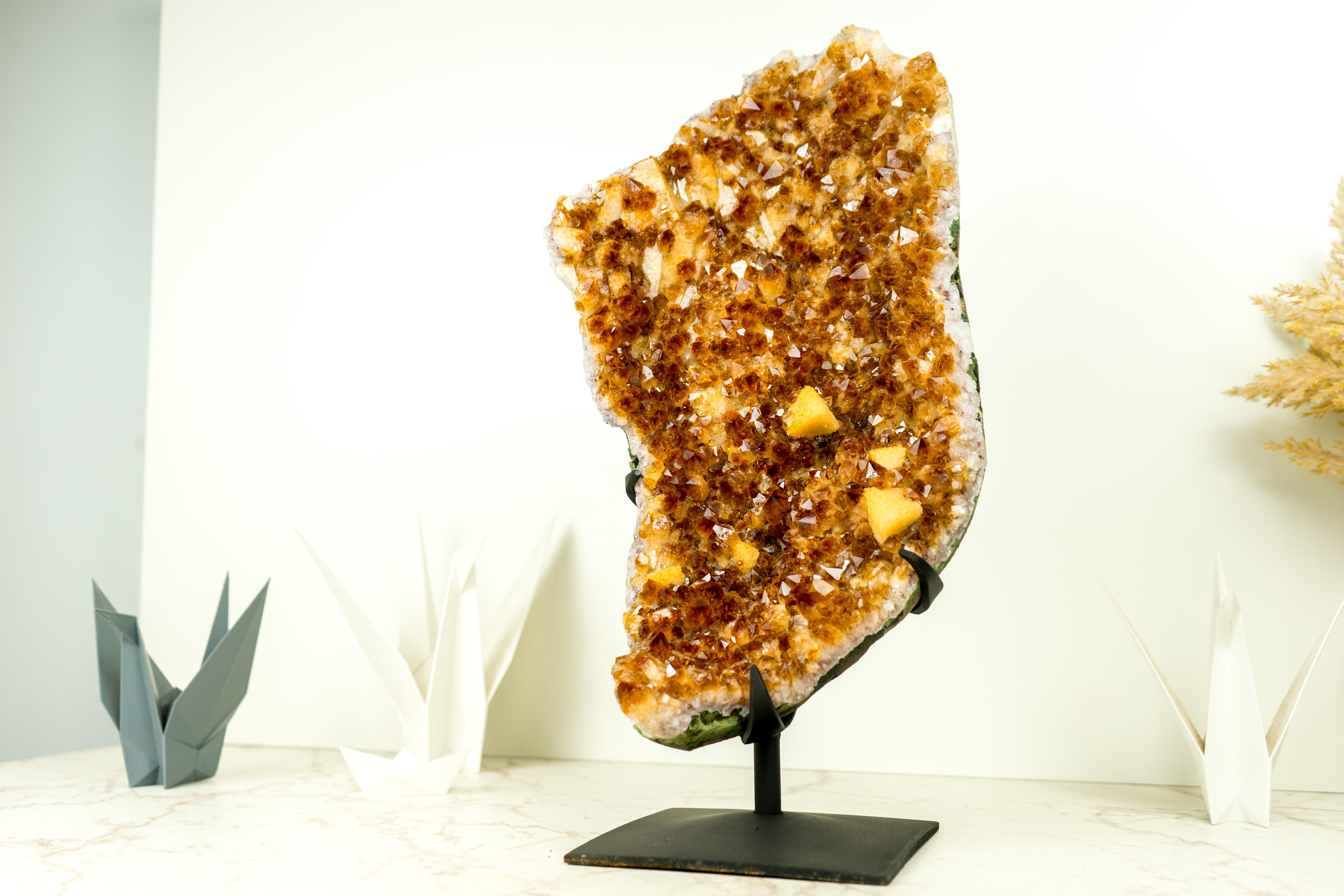 High-Grade Natural Citrine Crystal Cluster with Calcite Inclusions For ...