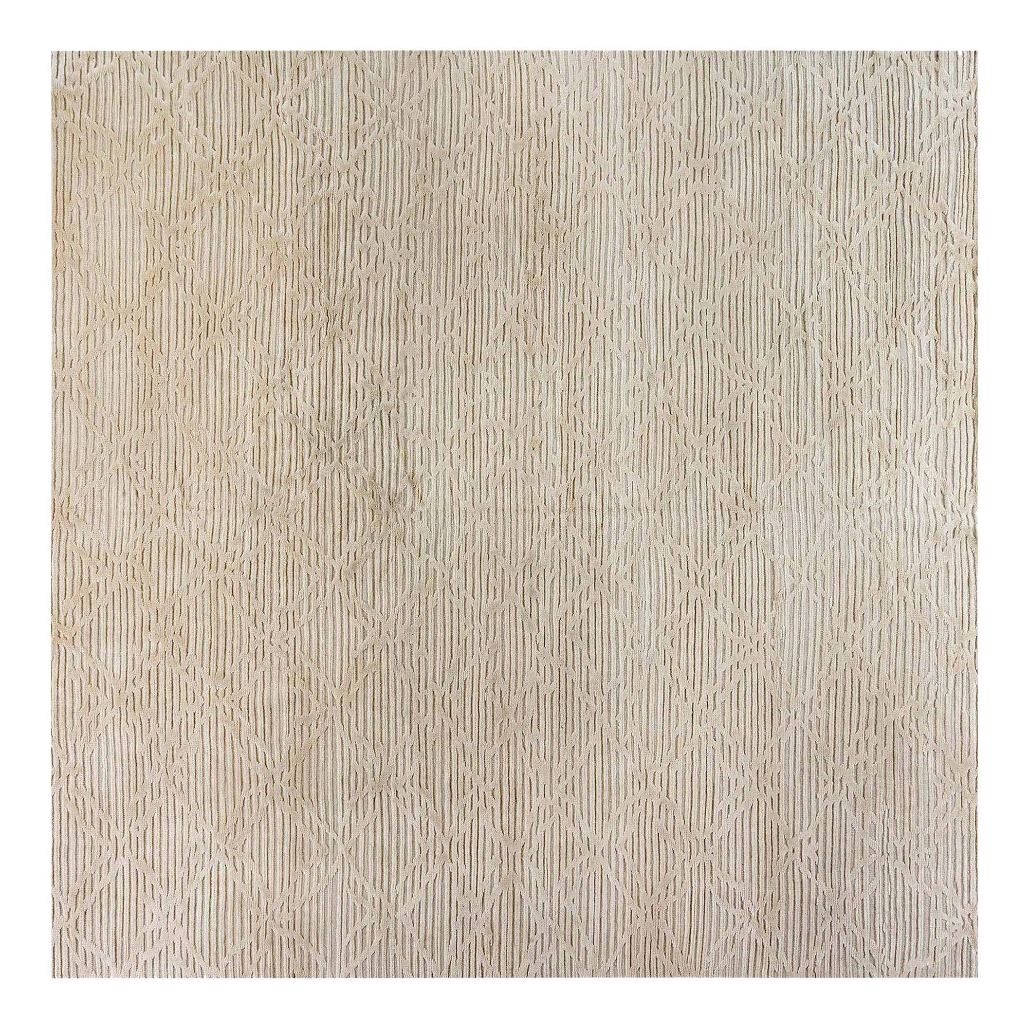Handmade Door Mat, Modern Wool Rug Beige Geometric Design at 1stDibs ...