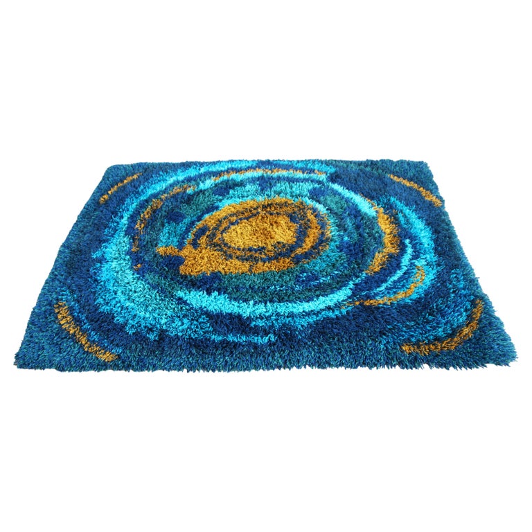 High Pile Midcentury Vintage Shag Rug Rya Swedish Scandinavian Danish ...