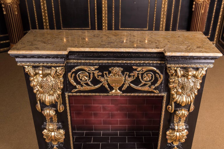 High Quality Fireplace in Baroque Style with Fully Carved Marble Plate ...