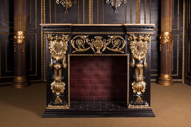 High Quality Fireplace in Baroque Style with Fully Carved Marble Plate ...