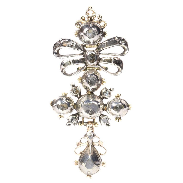 High Quality 18th Century Baroque Diamond Cross, 1700s For Sale at 1stDibs