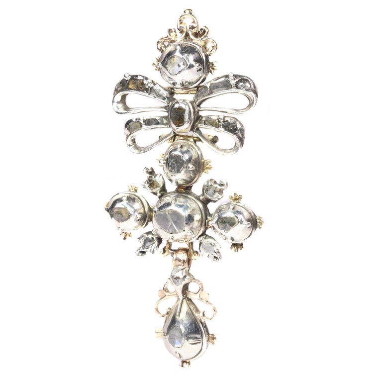 High Quality 18th Century Baroque Diamond Cross, 1700s For Sale at 1stDibs