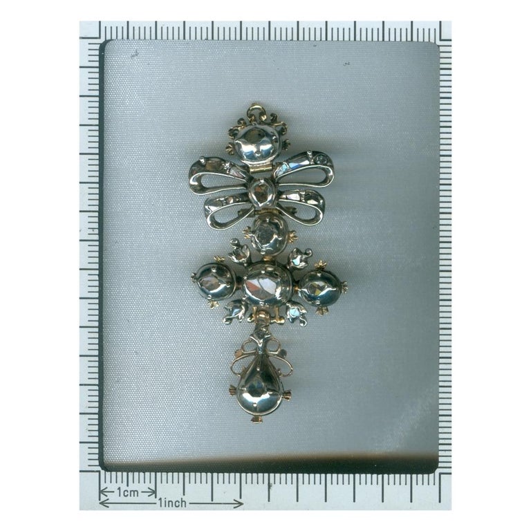 High Quality 18th Century Baroque Diamond Cross, 1700s For Sale at 1stDibs
