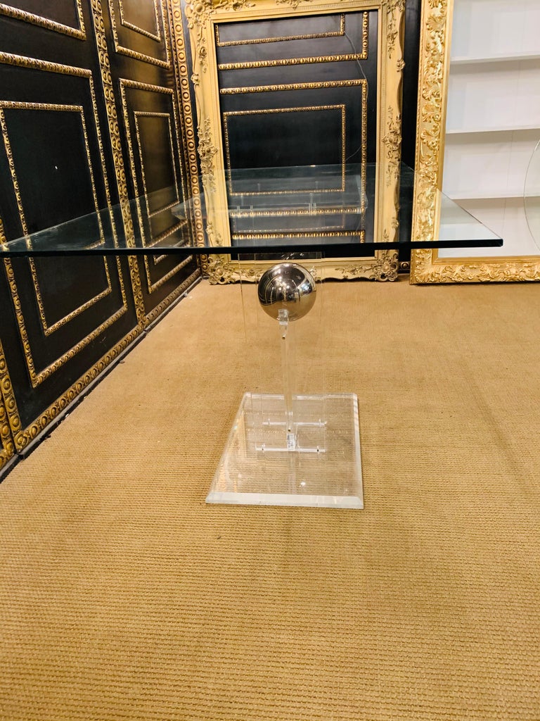 High Quality Acrylic Dining Table with Rectangular Glass Top glazed For ...