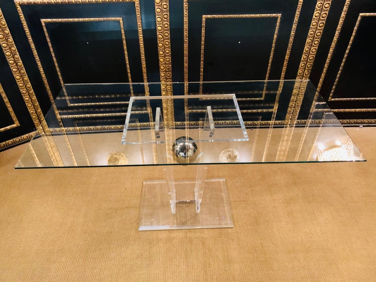 High Quality Acrylic Dining Table with Rectangular Glass Top glazed For ...