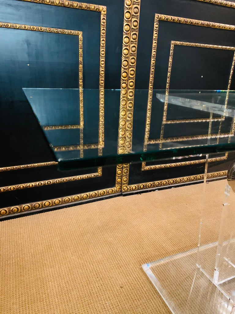 High Quality Acrylic Dining Table with Rectangular Glass Top glazed For ...