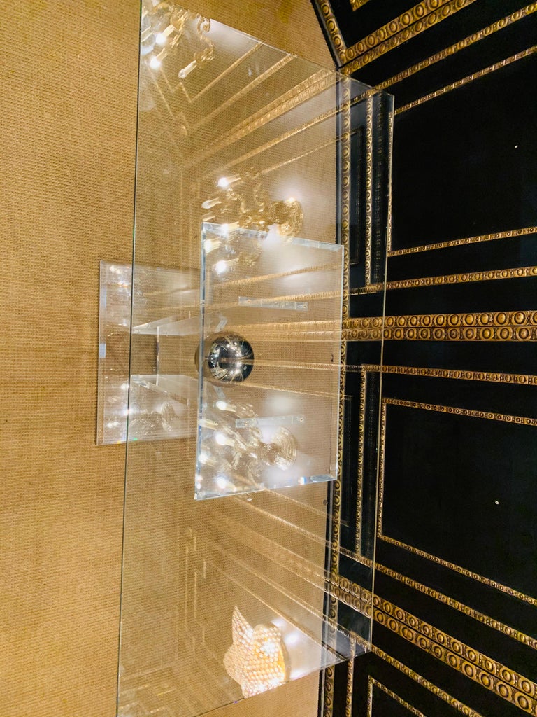 High Quality Acrylic Dining Table with Rectangular Glass Top glazed For ...