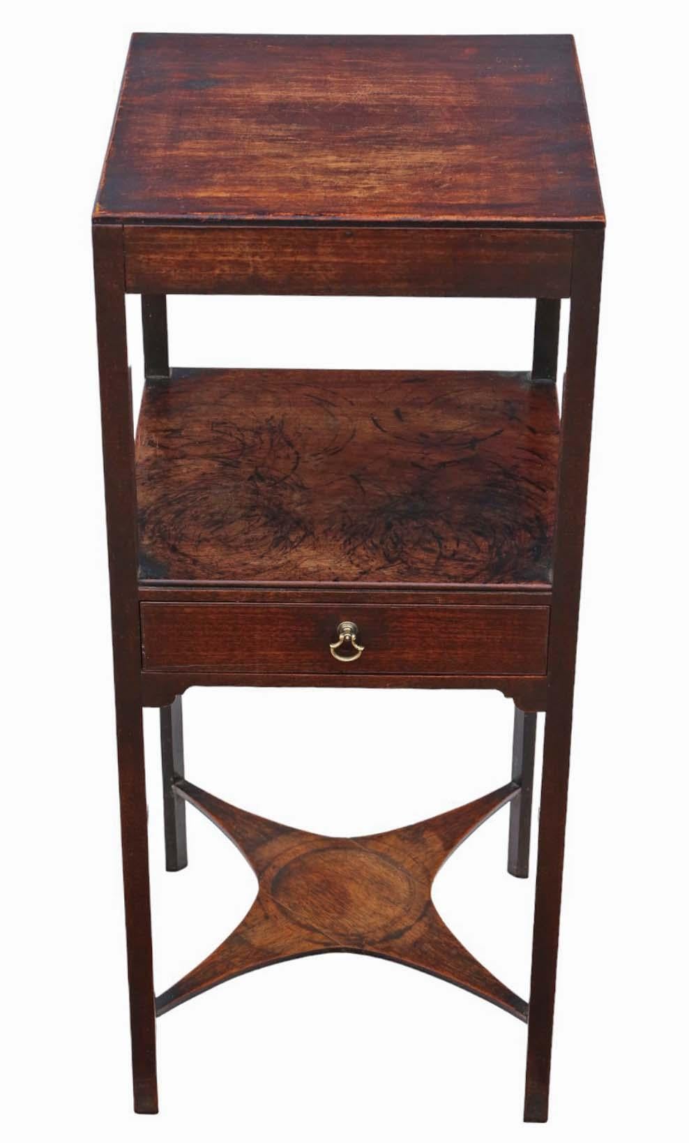 High-Quality Antique Mahogany Georgian Washstand Bedside Table ...