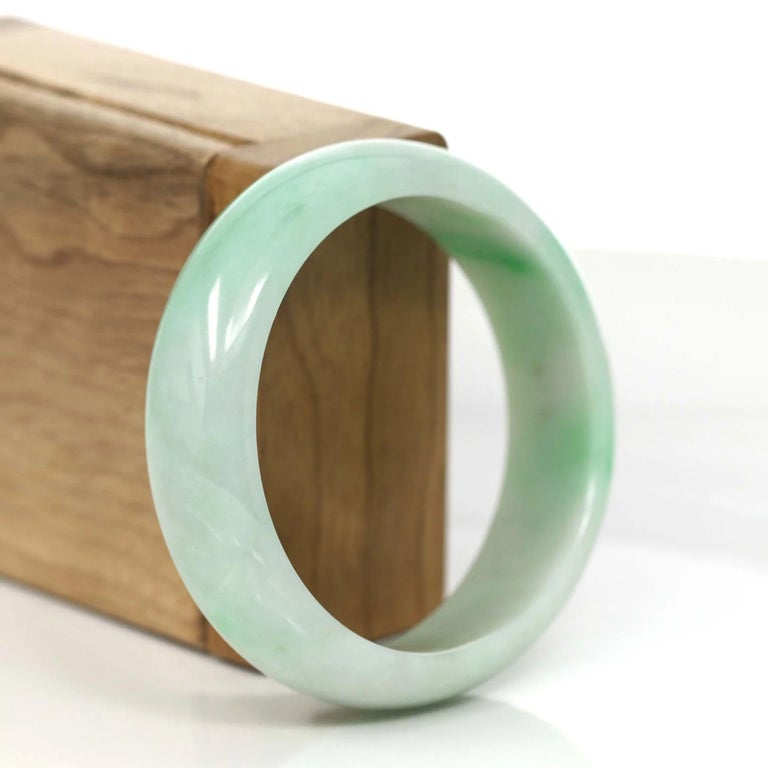 High-Quality Apple Green Natural Burmese Jadeite Jade Bangle, #889 For ...
