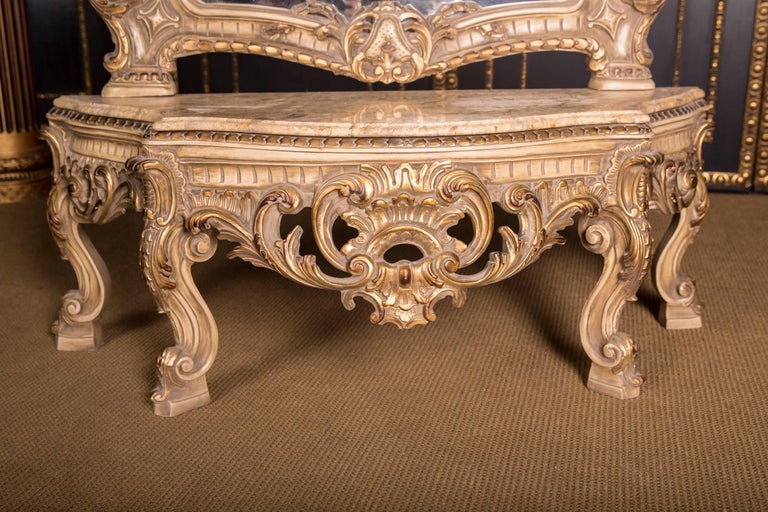 High Quality Elegant Rococo Console Table with Big Mirror For Sale at ...
