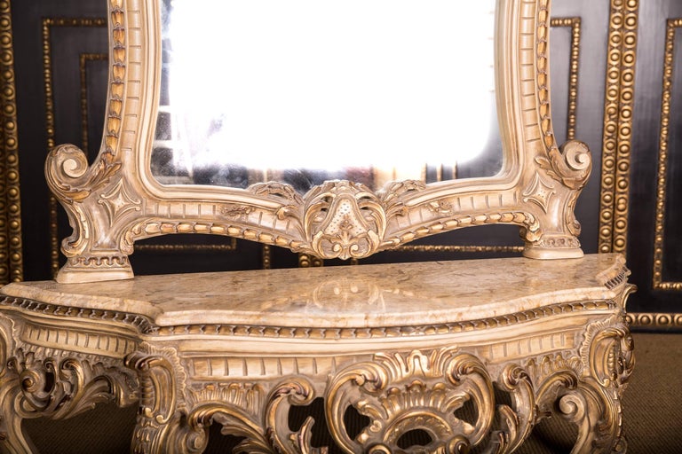 High Quality Elegant Rococo Console Table with Big Mirror For Sale at ...