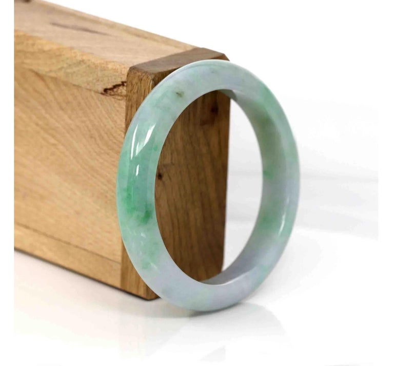 High-Quality Lavender-Green Natural Burmese Jadeite Jade Bangle #332 ...