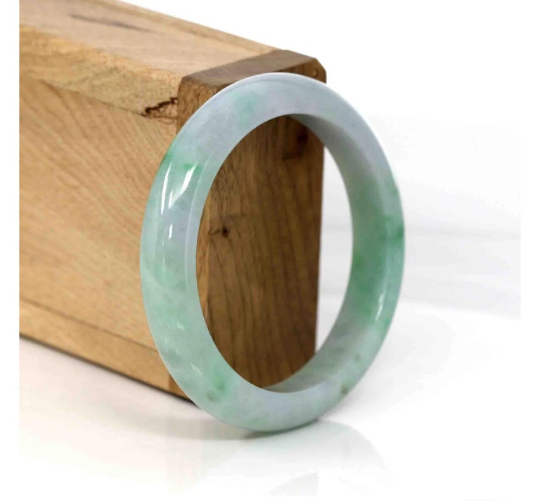 High-Quality Lavender-Green Natural Burmese Jadeite Jade Bangle #332 ...
