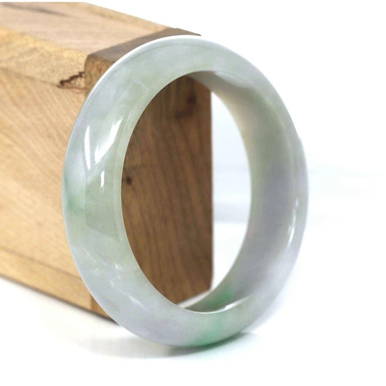 High-Quality Lavender-Green Natural Burmese Jadeite Jade Bangle #485 ...