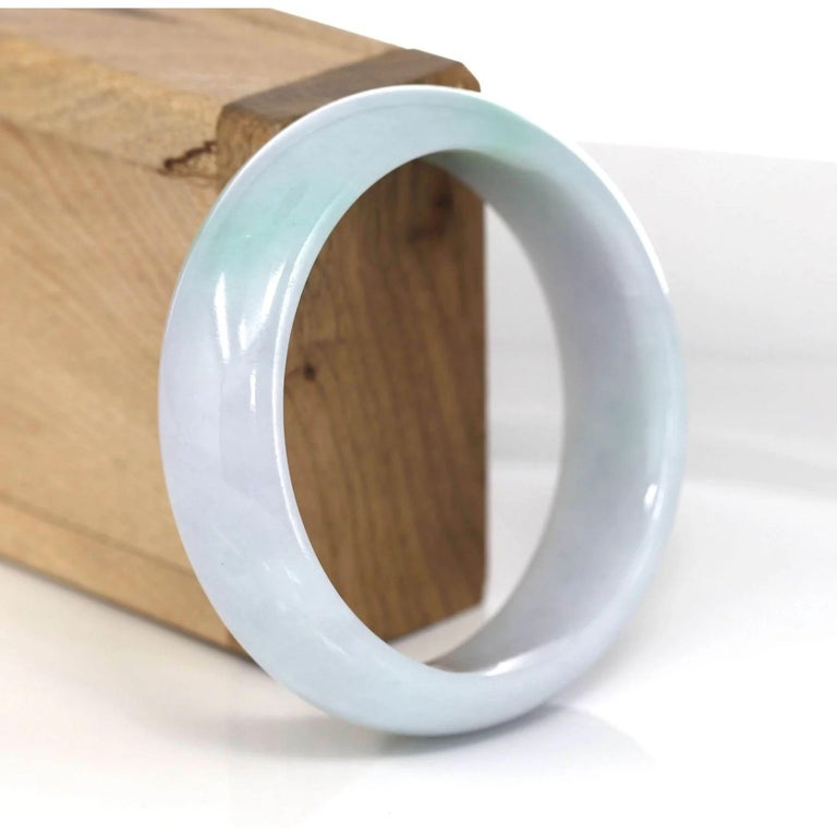 High-quality Lavender-Green Natural Burmese Jadeite Jade Bangle (57.30 ...