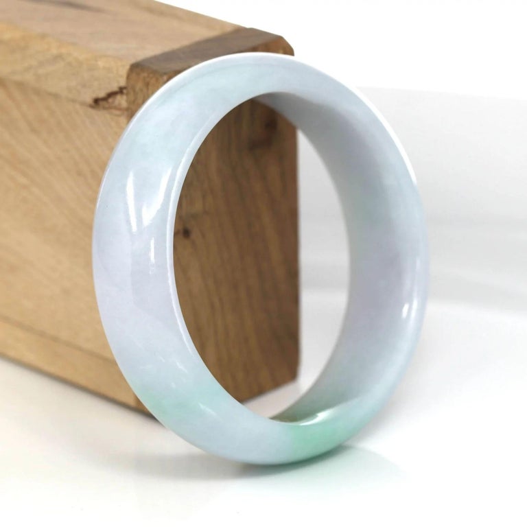 High-quality Lavender-Green Natural Burmese Jadeite Jade Bangle (57.30 ...