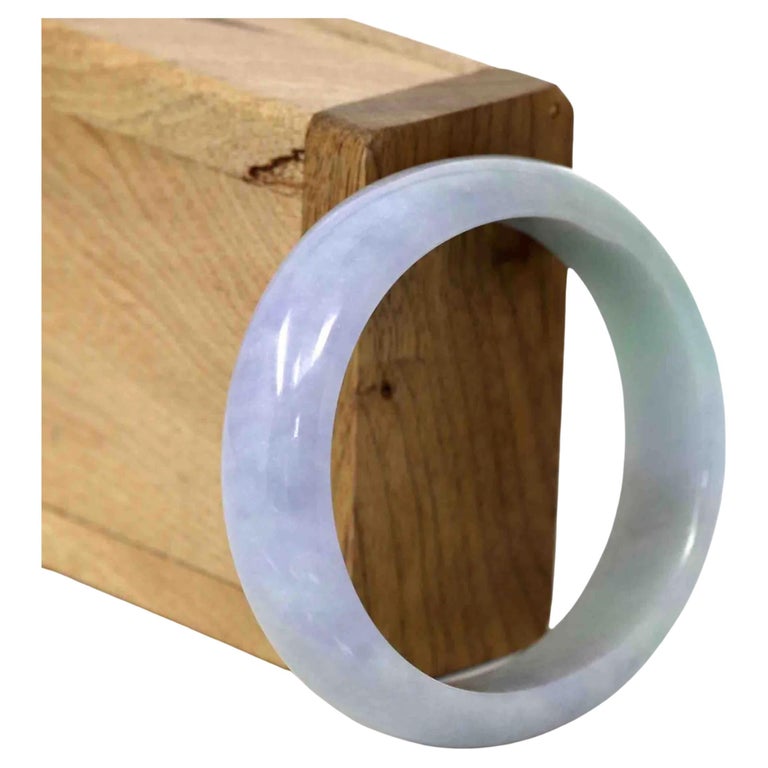 High-quality Lavender Natural Burmese Jadeite Jade Oval Bangle (57.66 ...