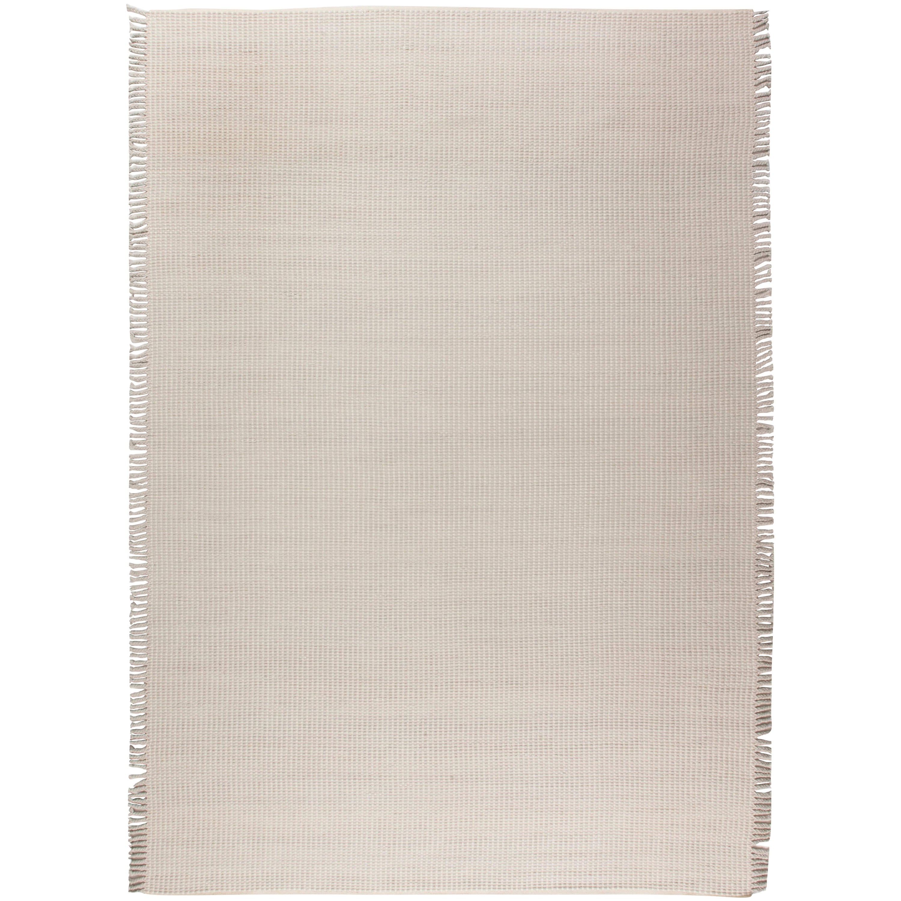 High-Quality Modern Solid Beige Flat-Weave Wool Rug by Doris Leslie ...