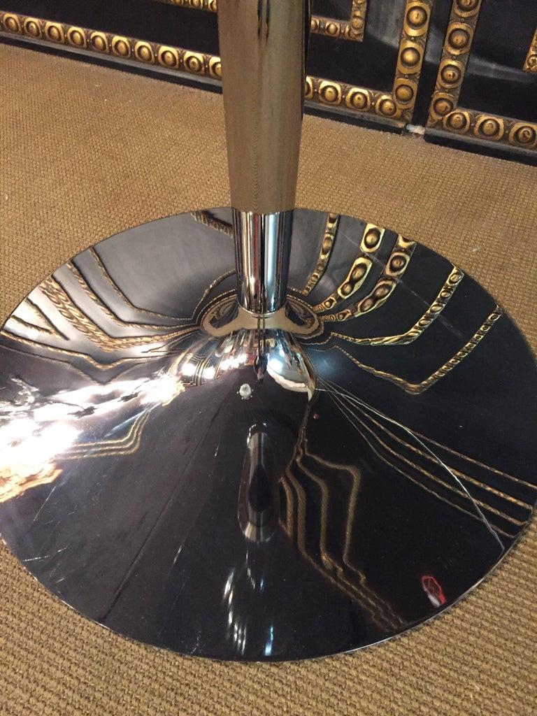 High Quality Modern Round Glass Table with Chrome Foot Brand Calligaris ...