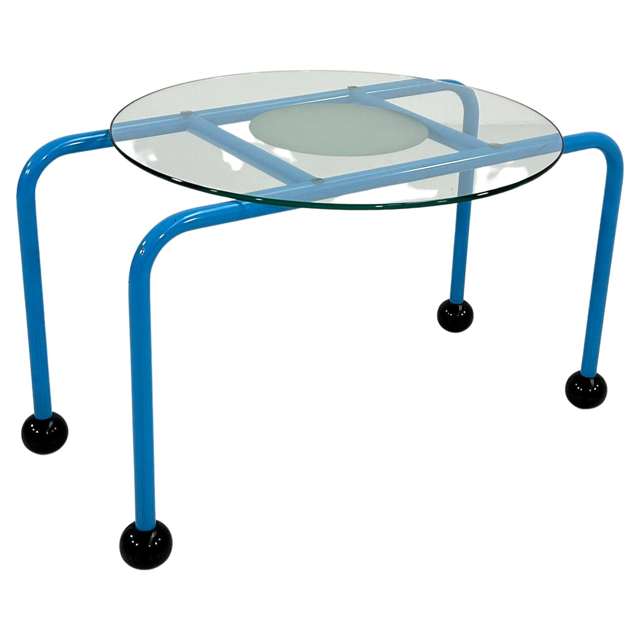 1980s Nanda Vigo Italian Postmodern design Blue Coffee Table Memphis ...