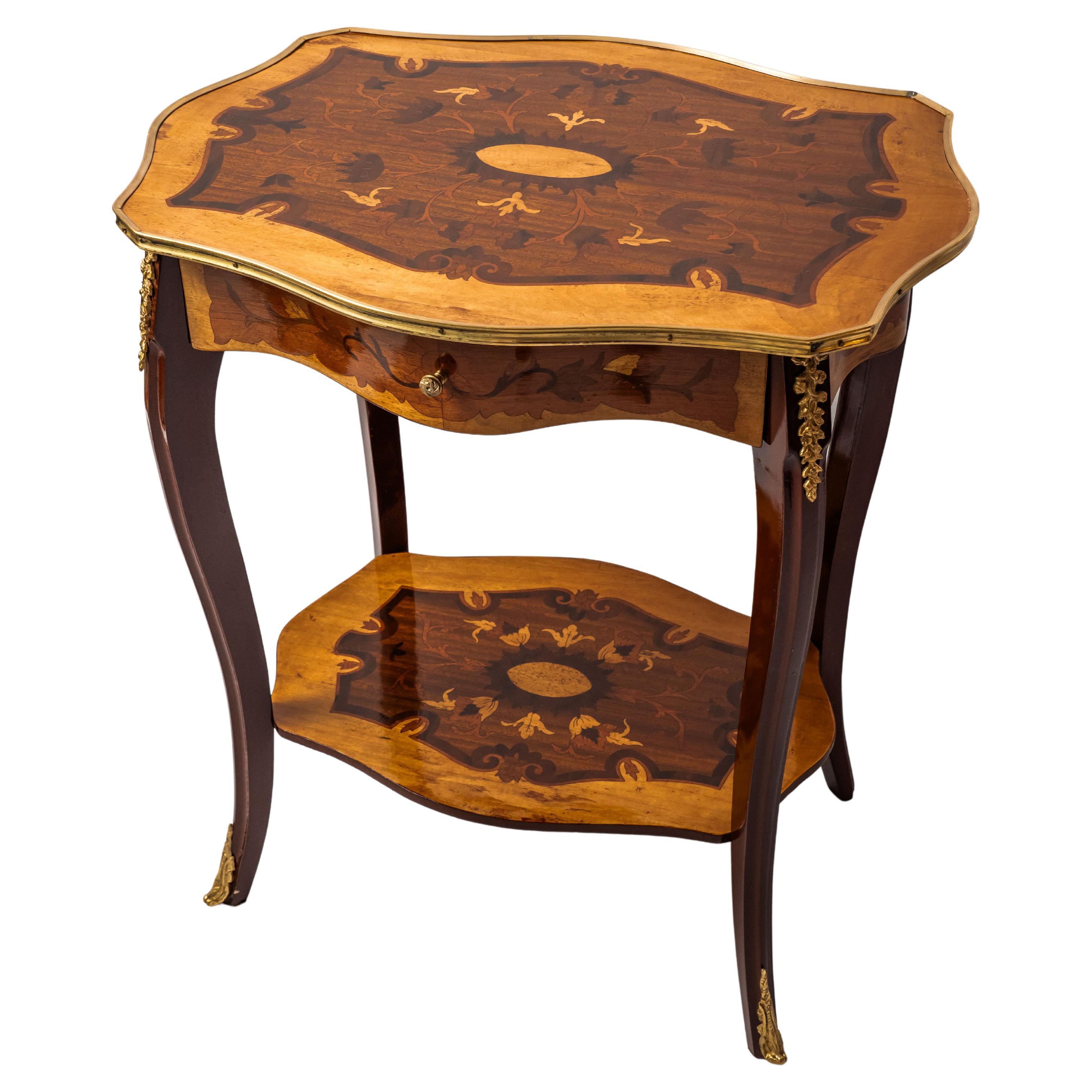 Curved Lucite and Suspended Drawer Side Table For Sale at 1stDibs