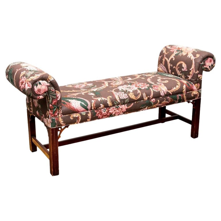 High Sided Upholstered Bench For Sale at 1stDibs