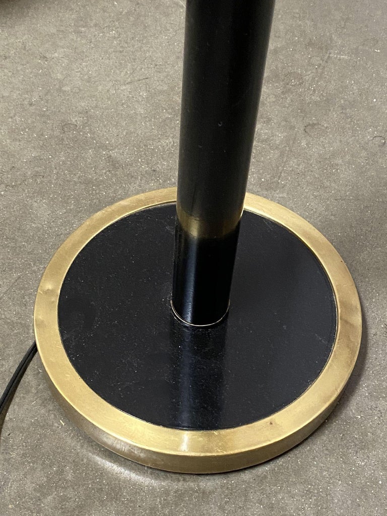 High Style Brass and Copper Art Deco Torchiere Floor Lamp w/ Acrylic ...