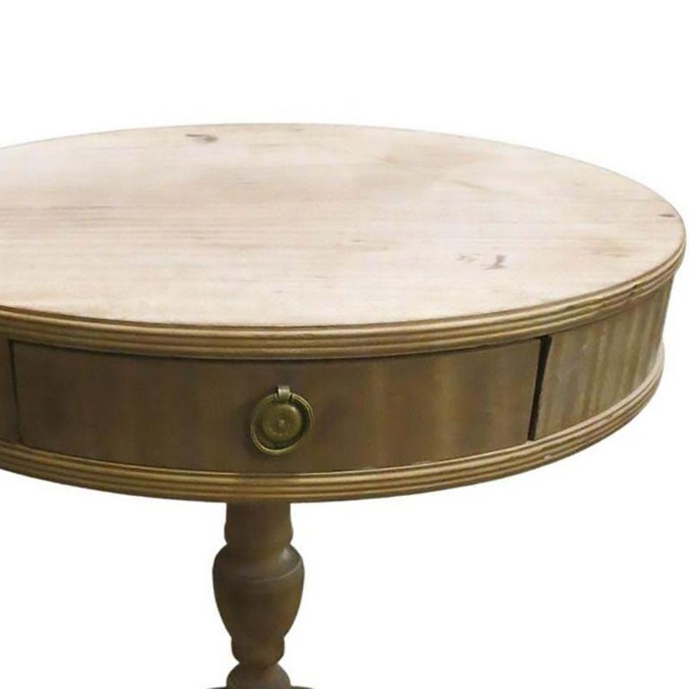 High Style Chippendale Round Side Table W/ Drawer For Sale at 1stDibs