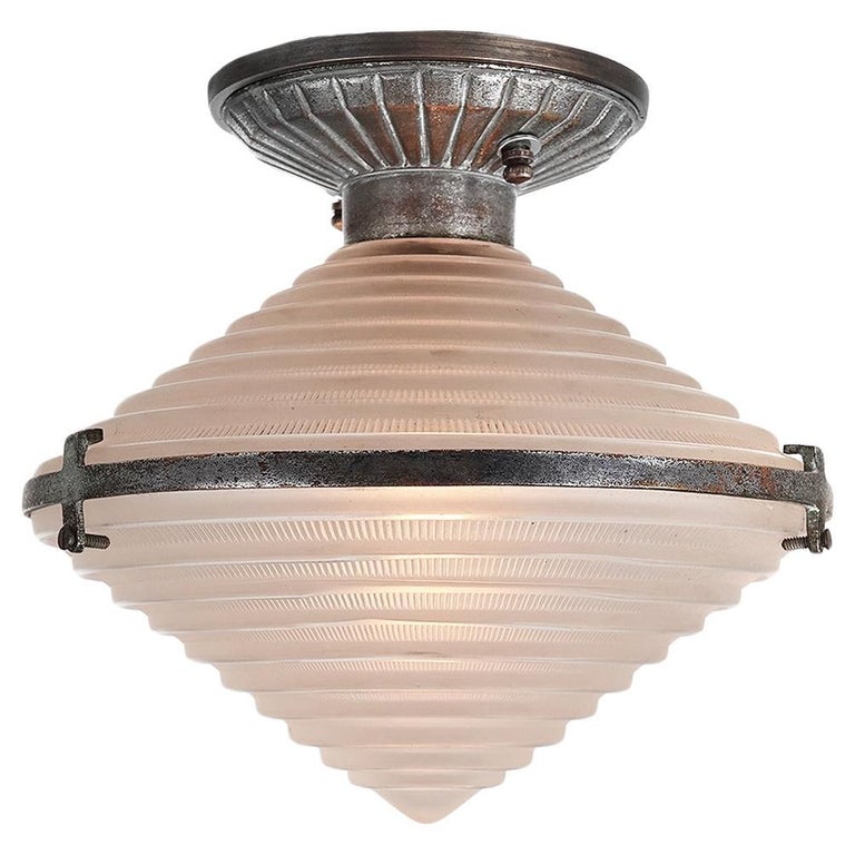 High Style Deco Flush Mount Lamp at 1stDibs